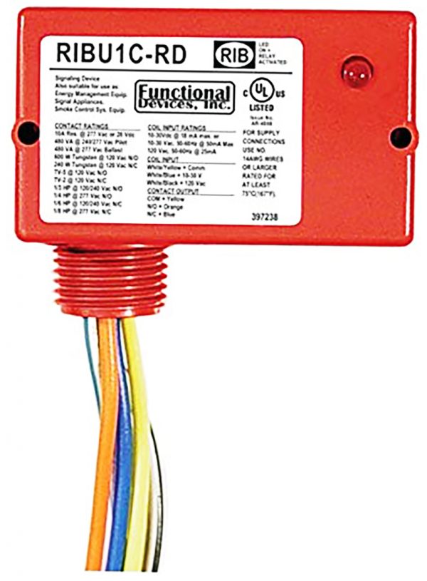 Functional Devices RIBU1C-RD SPDT 10-30VAC/DC/120V 10A Rly - HVAC ...